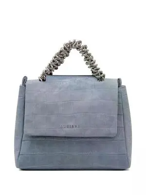 Orciani Crocodile-effect Tote Bag With Chain Handle - Blue