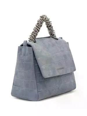 Orciani Crocodile-effect Tote Bag With Chain Handle - Blue