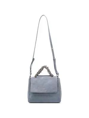 Orciani Crocodile-effect Tote Bag With Chain Handle - Blue