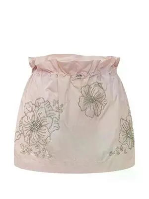 DES_PHEMMES Floral Embellished Mini Skirt - Pink