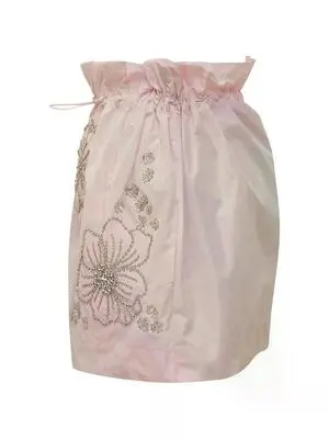 DES_PHEMMES Floral Embellished Mini Skirt - Pink