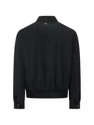 BOSS Textured Zip Jacket - Blue