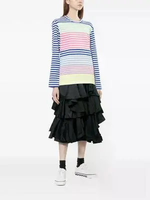 Comme Des Garçons Striped Long-sleeve Top - Blue