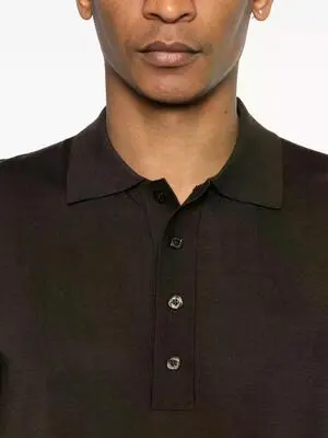 PAOLO PECORA Buttoned Polo Shirt - Brown