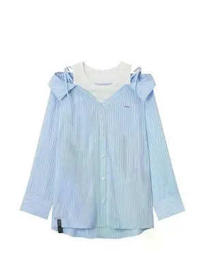 MUSIUM DIV. Striped Tie-straps Top - Blue