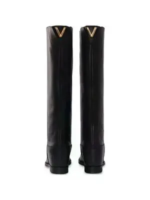 VIA ROMA 15 Logo Detail Boots - Black