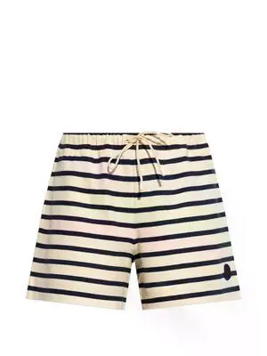Moncler Moncler Striped Knitted Shorts Neutrals
