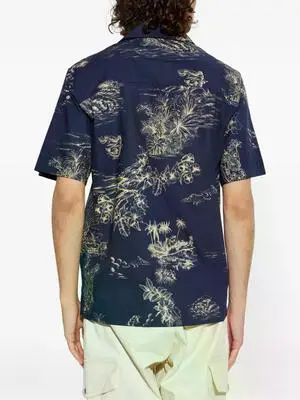 Moncler Island-print Shirt - Blue