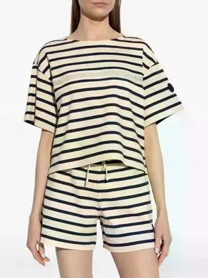 Moncler Striped Logo-print T-shirt