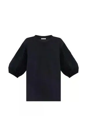 Moncler Perforated Puff-sleeve T-shirt - Blue