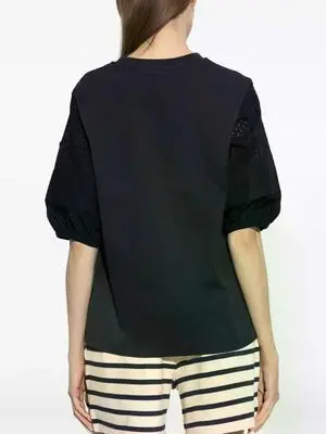 Moncler Perforated Puff-sleeve T-shirt - Blue