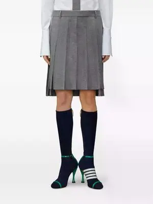 Thom Browne Seersucker Pleated Mini Skirt - Grey