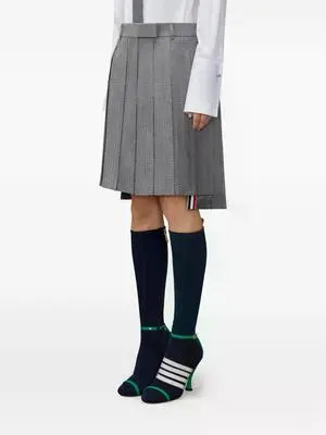 Thom Browne Seersucker Pleated Mini Skirt - Grey