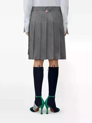 Thom Browne Seersucker Pleated Mini Skirt - Grey