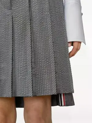 Thom Browne Seersucker Pleated Mini Skirt - Grey