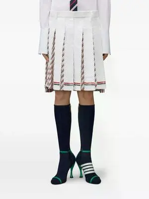 Thom Browne Pleated Skirt With Bead Embellishment - White