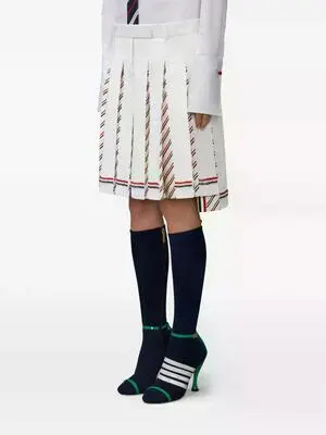 Thom Browne Pleated Skirt With Bead Embellishment - White
