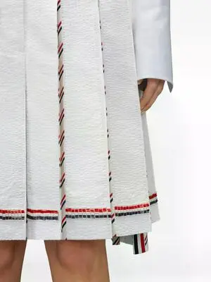 Thom Browne Pleated Skirt With Bead Embellishment - White
