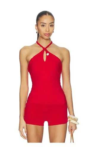 GEEL Carly Halter Top - Red