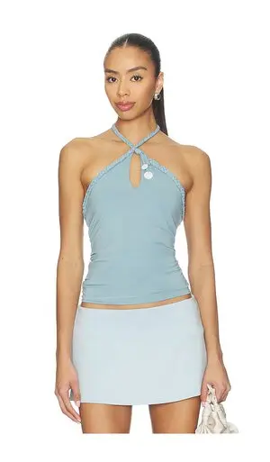 GEEL Carly Halter Neck Top - Blue