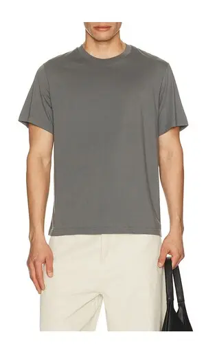 FRAME Short Sleeve Light Cotton Tee In . Also - Grey