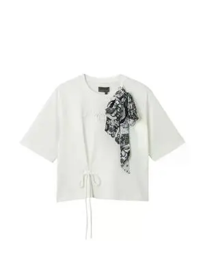 MUSIUM DIV. Tie-detail T-shirt - Neutrals