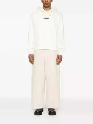 JIL SANDER Logo-print Hoodie - Neutrals