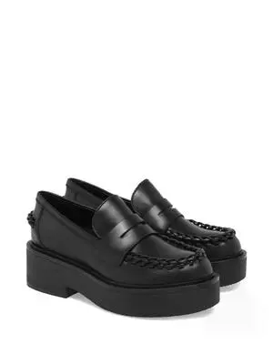 GIANVITO ROSSI Yuna Braided Loafers - Black