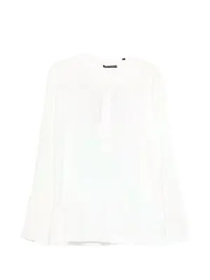 DANIELE ALESSANDRINI Long-sleeved Polo Shirt - White