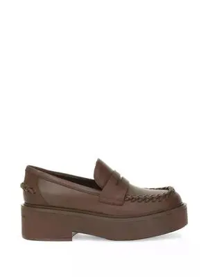 GIANVITO ROSSI Yuna Braided-detail Loafers - Brown