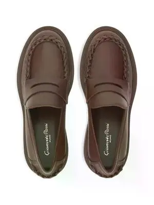 GIANVITO ROSSI Yuna Braided-detail Loafers - Brown
