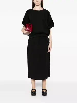 DEHA Short-sleeve T-shirt With Pleated Detailing - Black
