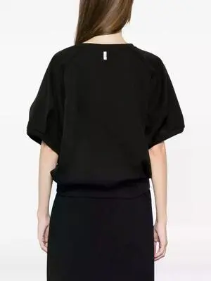 DEHA Short-sleeve T-shirt With Pleated Detailing - Black
