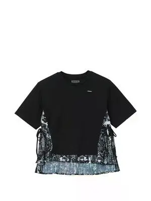 MUSIUM DIV. Panelled T-shirt With Bandana Print - Black