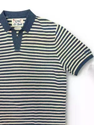 MC2 SAINT BARTH Sloan Stripes Cotton Striped Top - Blue