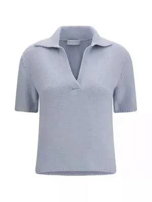 Gabriela Hearst Sohan Short-sleeved V-neck Sweater - Blue