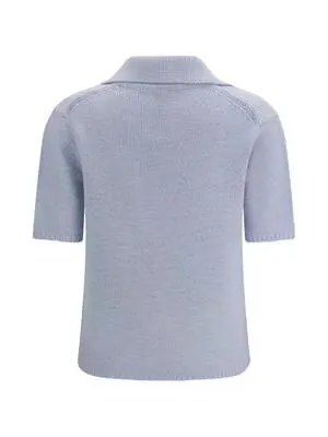 Gabriela Hearst Sohan Short-sleeved V-neck Sweater - Blue