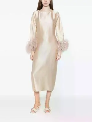 STEPHAN JANSON Feather-trim Midi Dress