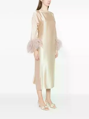 STEPHAN JANSON Feather-trim Midi Dress