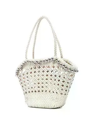 OSOI Lip Woven Shoulder Bag - White
