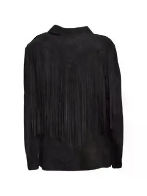 BLUSOTTO Leather Fringed Jacket