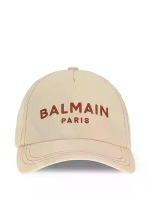 Balmain Paris Embroidered Cap - Neutrals