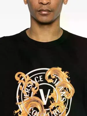 Versace Logo-print Cotton T-shirt - Black