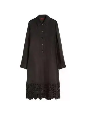 Max Mara Lace-panel Midi Dress - Black