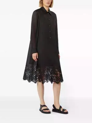 Max Mara Lace-panel Midi Dress - Black
