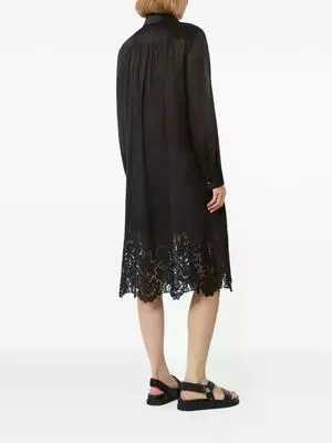 Max Mara Lace-panel Midi Dress - Black