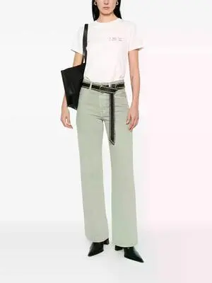 SLVRLAKE Grace Wide Leg Jeans - Green