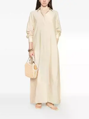 TOTEME Split Collared Maxi Dress - Neutrals