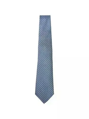 Canali Geometric-pattern Neck Tie - Blue