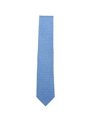 Canali Patterned Neck Tie - Blue